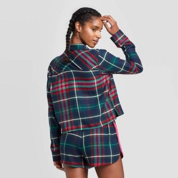 Colsie | Intimates & Sleepwear | Plaid Flannel Notch Collar Pajama Set ...